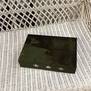 Accents | Vintage Wooden Rustic Box With Three White Stars On Front ...